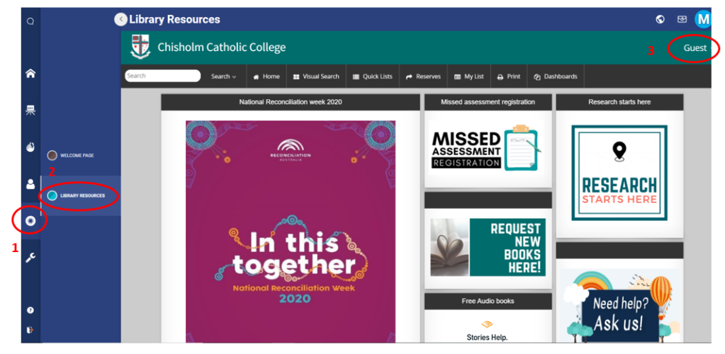 SEQTA Access to Library Page – Chisholm Catholic College