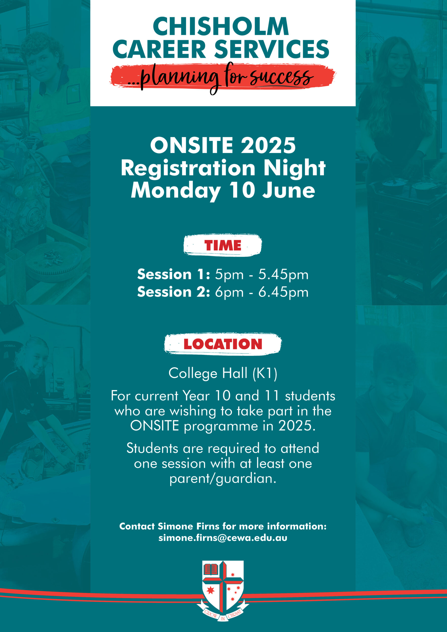 ONSITE 2025 Registration Night – Chisholm Catholic College